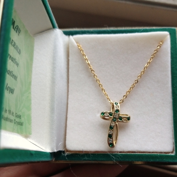 Hallmark | Jewelry | May Birthstone Cross Necklace | Poshmark